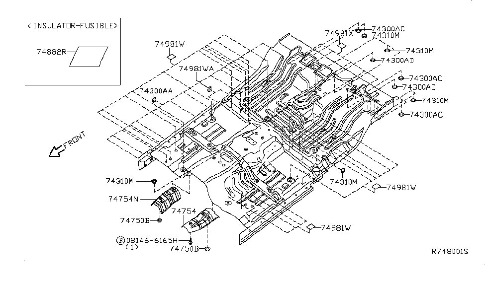 75892-3JA0A | Genuine Nissan #758923JA0A COVER-FRONT UNDER