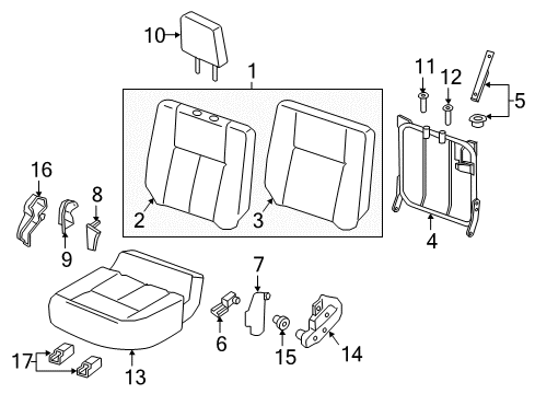 Rear Seat Components - 2021 Nissan Titan Regular
