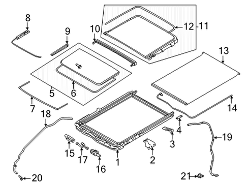 91306-9FV0A Genuine Nissan #913069FV0A Rail Complete-SUNROOF