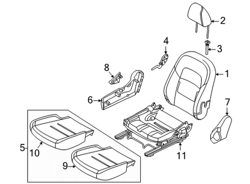 Passenger Seat Components - 2021 Nissan Sentra