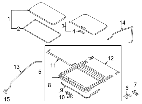 91306-6CA2A Genuine Nissan #913066CA2A Rail Complete-SUNROOF