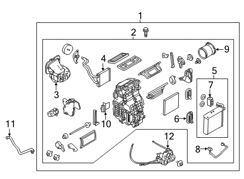 27280-1HS0D Genuine Nissan #272801HS0D Evaporator Assy-Front