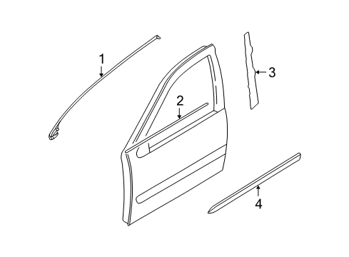 80870-5Y818 Genuine Nissan #808705Y818 MOULDING-Front