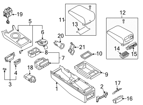 96920-AL502 Genuine Nissan #96920AL502 Lid-Console Box