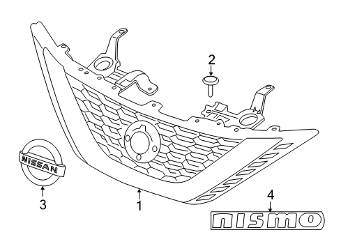 62310-3YU0D Genuine Nissan #623103YU0D Grill Radiator