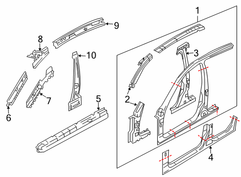 76011-AM630 Genuine Nissan #76011AM630 Body Assembly-Side