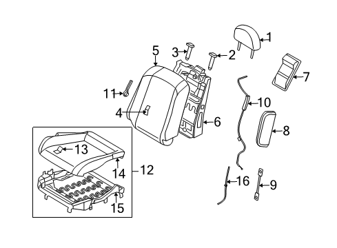 87350-AM410 Genuine Nissan #87350AM410 Cushion Assembly-Fr