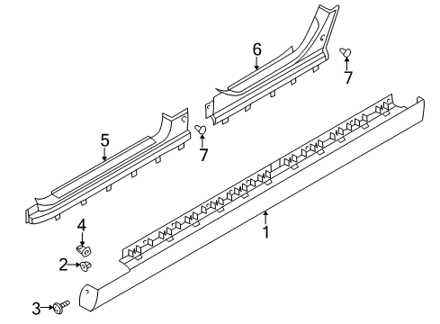 76850-AR000 Genuine Nissan #76850AR000 MUDGUARD-SILL C