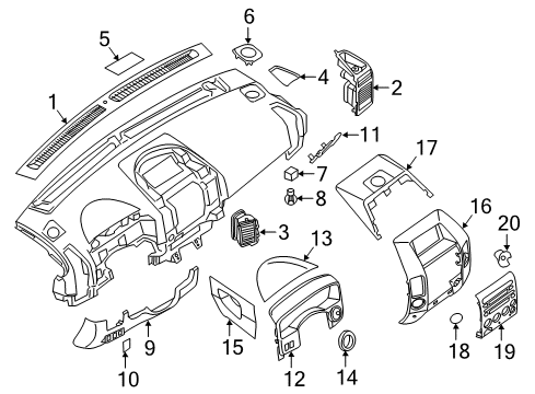 68270-7S604 Genuine Nissan #682707S604 Lid-Cluster