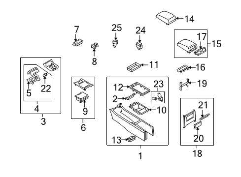 96910-JL00A Genuine Nissan #96910JL00A Console Assembly Ce