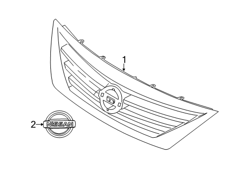 62310-9KM0D Genuine Nissan #623109KM0D Grill Radiator