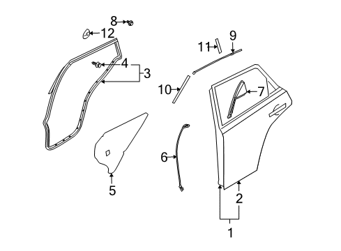 82283-CL70A Genuine Nissan #82283CL70A Rear Door Moulding