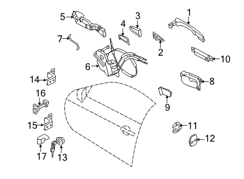 80640-1BA0A Genuine Nissan 806401BA0A Outside Handle Grip