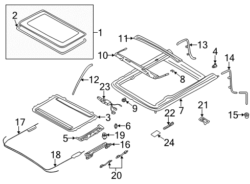 91359-3H010 Genuine Nissan #913593H010 Guide Assembly-SUNR
