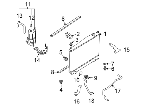 21496-6P020 Genuine Nissan #214966P020 Seal-Radiator U
