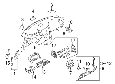 68270-1CA1A Genuine Nissan #682701CA1A Lid-Cluster