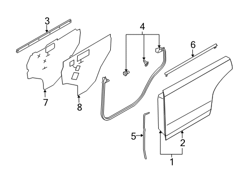 82153-AG030 Genuine Nissan #82153AG030 Panel - Rear Do