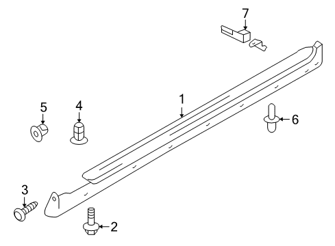 76851-1BA0A Genuine Nissan #768511BA0A Cover-Sill,LH