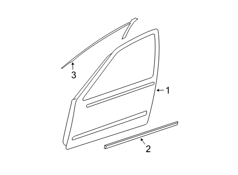 80870-7Y002 Genuine Nissan #808707Y002 Moulding-Front Door,RH