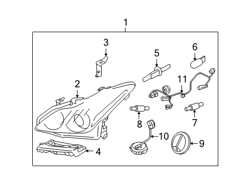62229-JL00A Genuine Nissan #62229JL00A Lamp Assembly - HEA