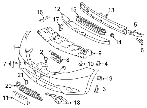 62022-9ME0J Genuine Nissan #620229ME0J Front Bumper Cover