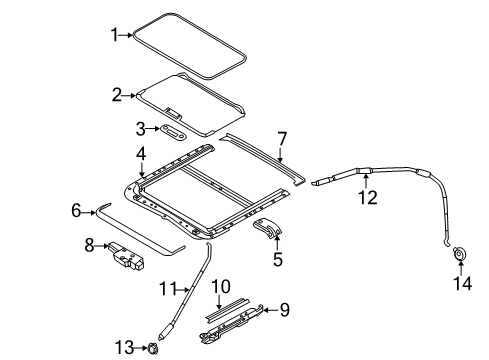 91280-1PM1A Genuine Nissan #912801PM1A Deflector Assy-Sunroof