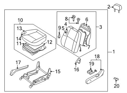 87370-1W301 Genuine Nissan #873701W301 Trim Assembly-Front