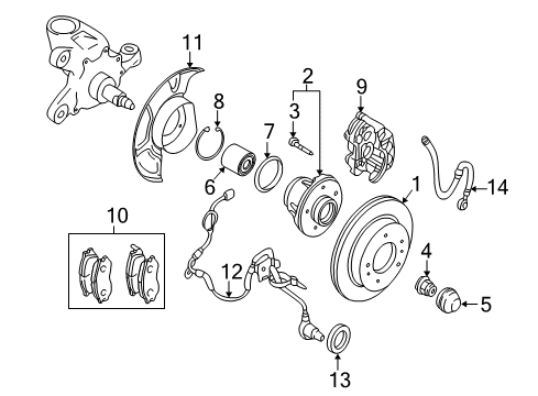 40222-4P000 Genuine Nissan #402224P000 Bolt-Hub