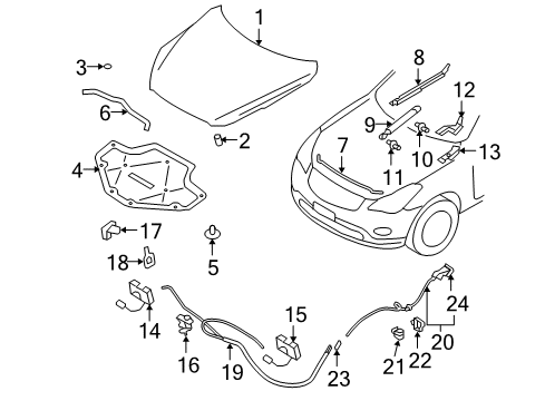 65820-1BA0A Genuine Nissan #658201BA0A Seal-Hood,Front