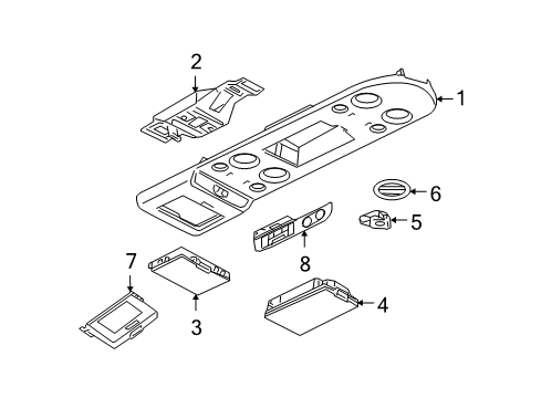 96980-ZQ11A Genuine Nissan #96980ZQ11A Console Assembly-Ro