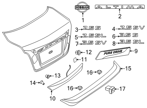 84896-3TG0A Genuine Nissan 848963TG0A Nameplate