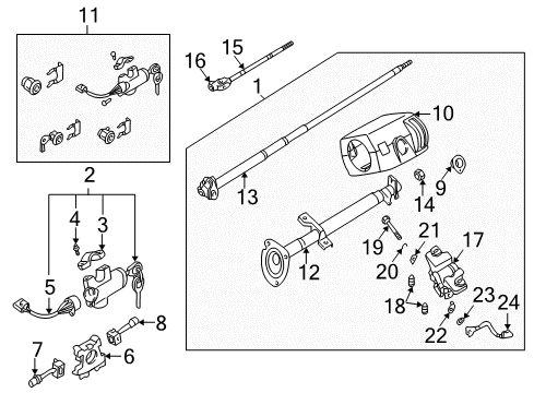 48805-3S601 Genuine Nissan #488053S601 Column Assy-Steering