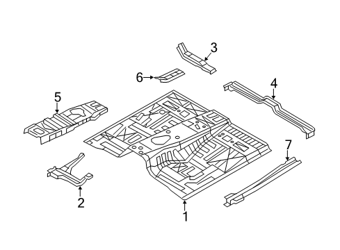 G4312-1LAMA Genuine Nissan #G43121LAMA Floor Fr