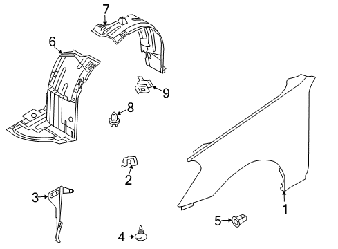 63846-AL500 Genuine Nissan 63846AL500 Screw Grommet