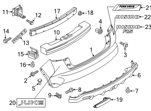 H5022-3YVDH Genuine Nissan H50223YVDH FACE REAR BUMPR
