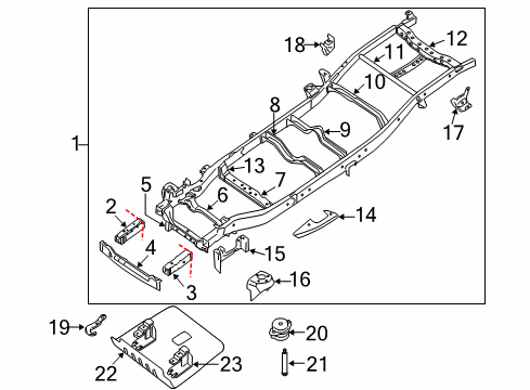 51010-7S000 Genuine Nissan #510107S000 Member Assembly-Cross,1ST