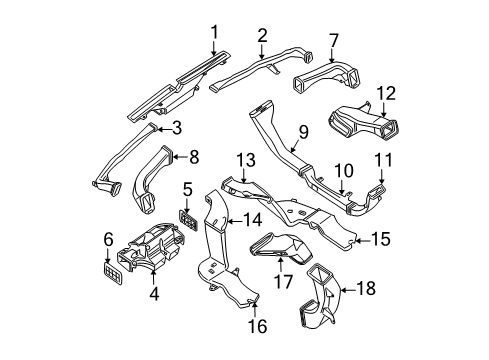 27980-EA000 Genuine Nissan #27980EA000 Duct-Ventilator,Rear