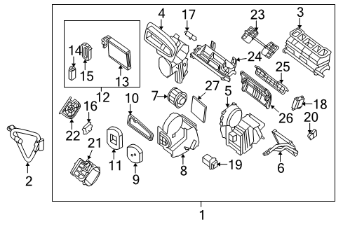 27281-EN000 Genuine Nissan #27281EN000 EVAPOLATOR Assembly-Front