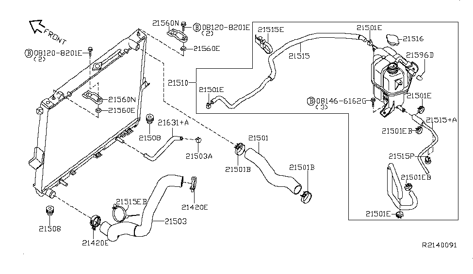 21710-EA000 | Genuine Nissan #21710-EA000 TANK ASSY-RESERVE