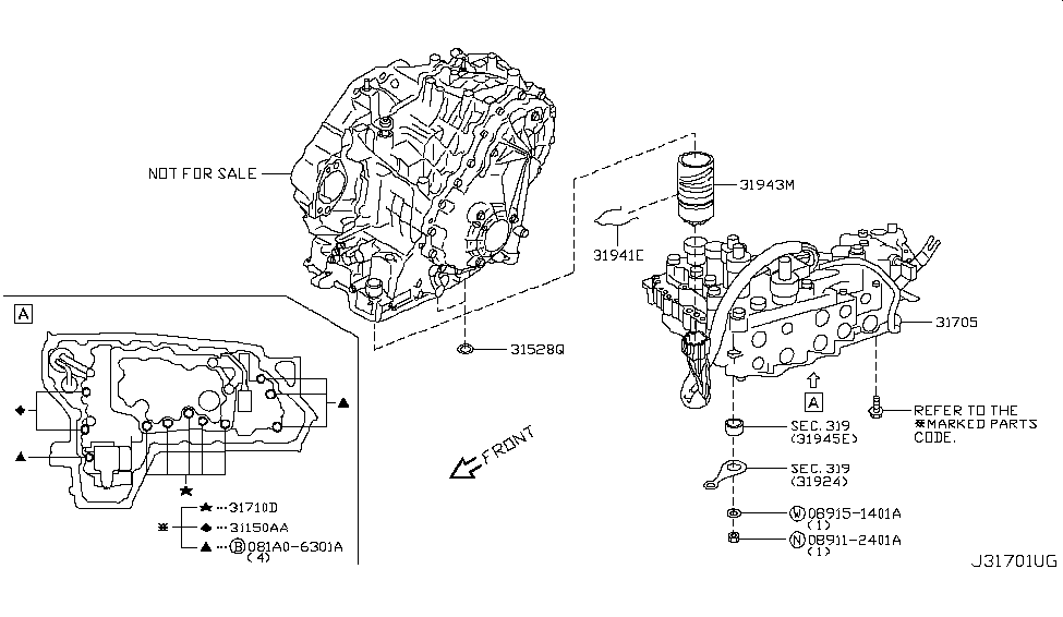 31705-1XE0B | Genuine Nissan #31705-1XE0B VALVE ASSY - CONTROL