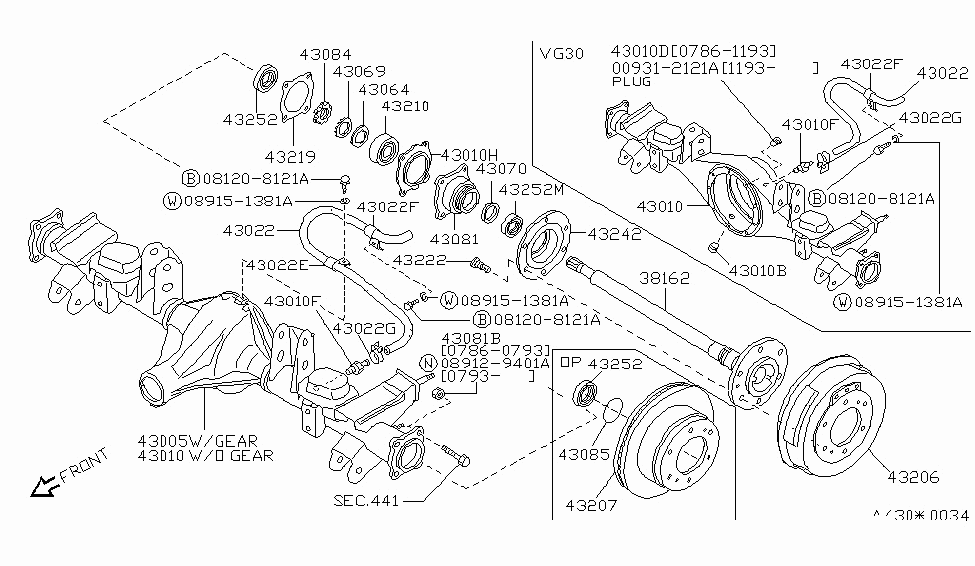 1995 Nissan Pathfinder Rear Axle - Nissan Parts Deal