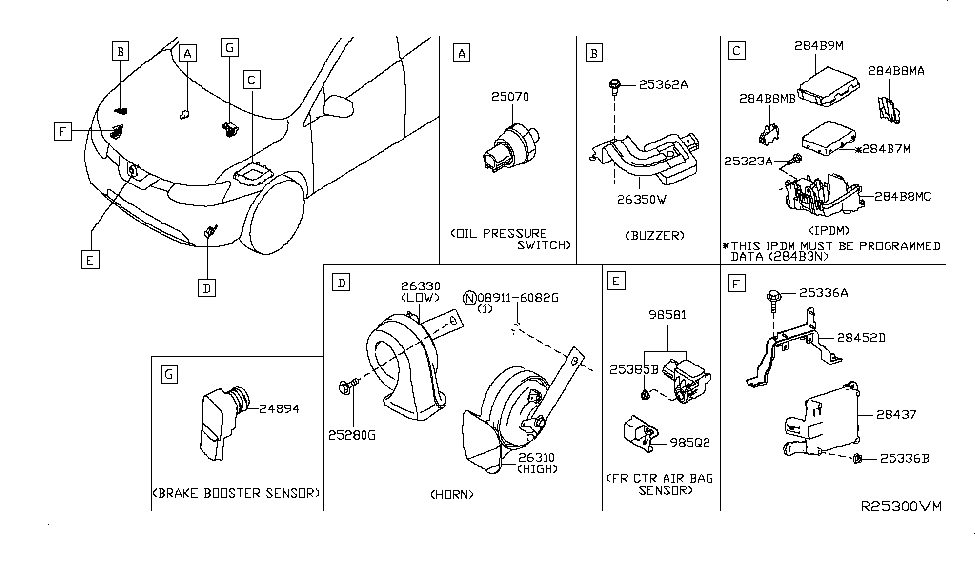 28438-6FJ0A | Genuine Nissan #28438-6FJ0A SENSOR ASSY-DISTANCE