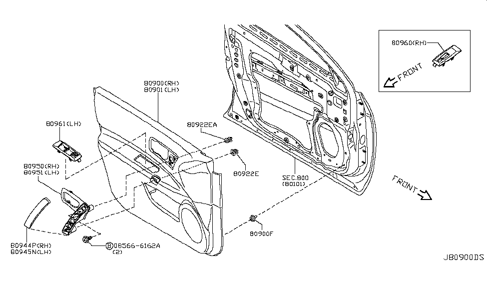 2011 Nissan Rogue Front Door Trimming - Nissan Parts Deal