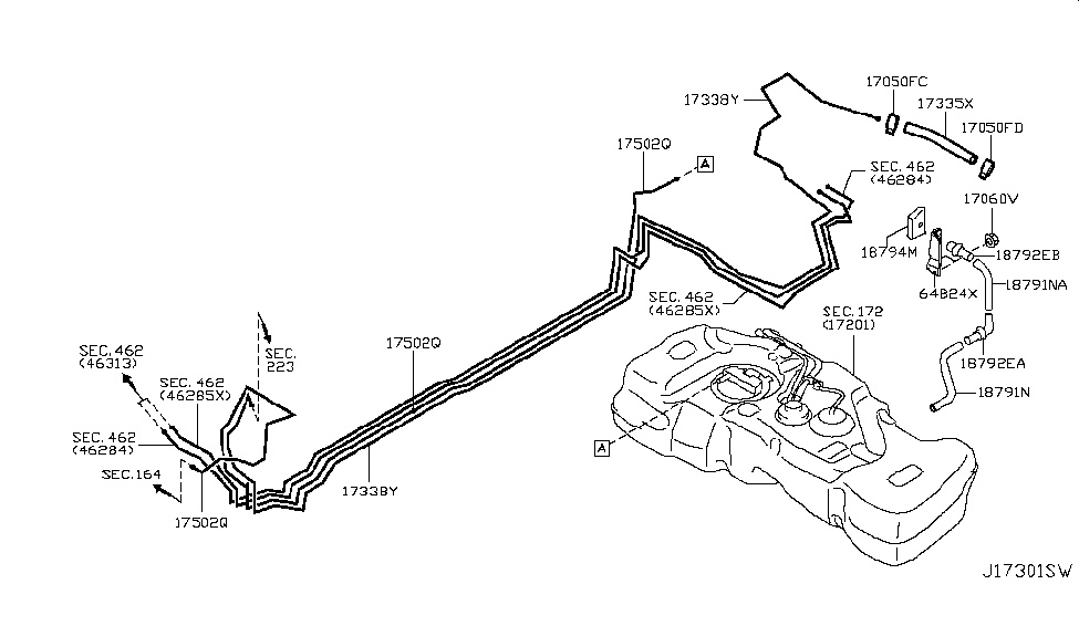 17502-1KD0A | Genuine Nissan #17502-1KD0A TUBE ASSY FUEL FEED