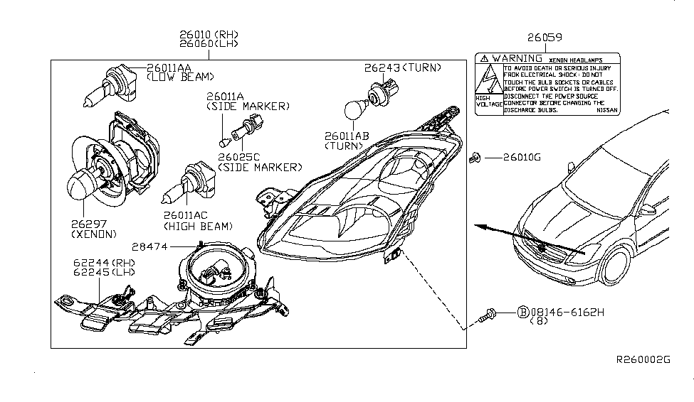 26296-89946 | Genuine Nissan #26296-89946 BULB