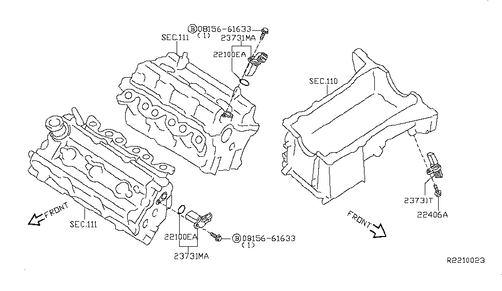 2011 Nissan Altima Sedan Distributor & Ignition Timing Sensor