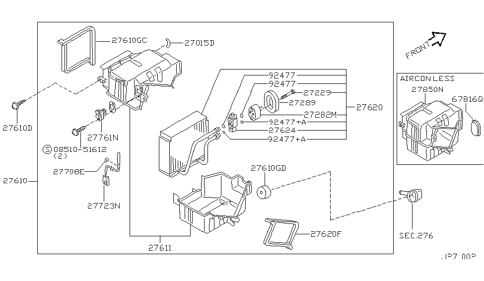 27270-2W701 Genuine Nissan #272702W701 Cooling Unit Assy