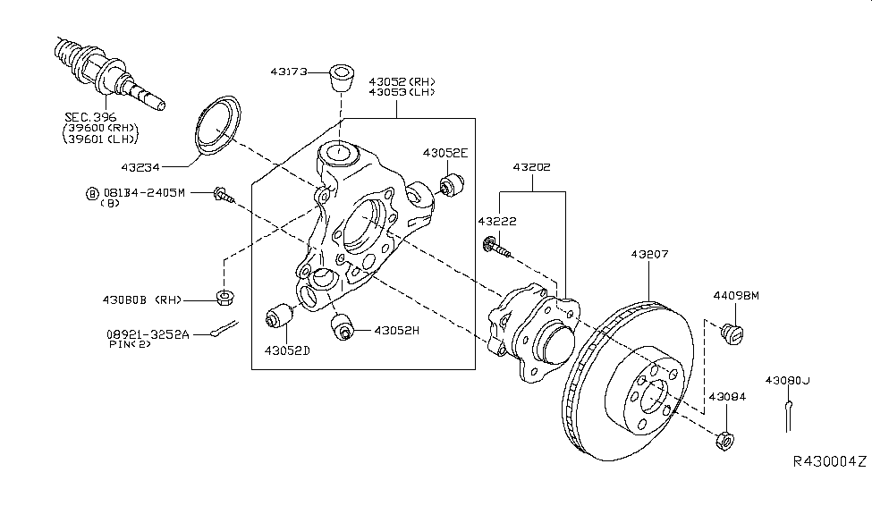 40262-2Y00A | Genuine Nissan #40262-2Y00A NUT-HEX