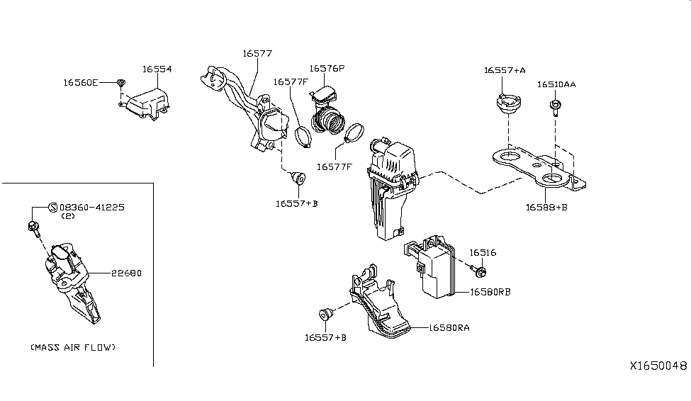 16588-5RB1B Genuine Nissan #165885RB1B Bracket-Resonator