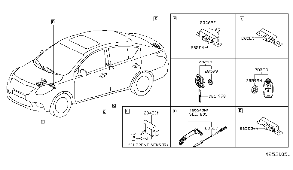 285E7-3AA0A Genuine Nissan #285E73AA0A Antenna-Door,Smart KEYLESS